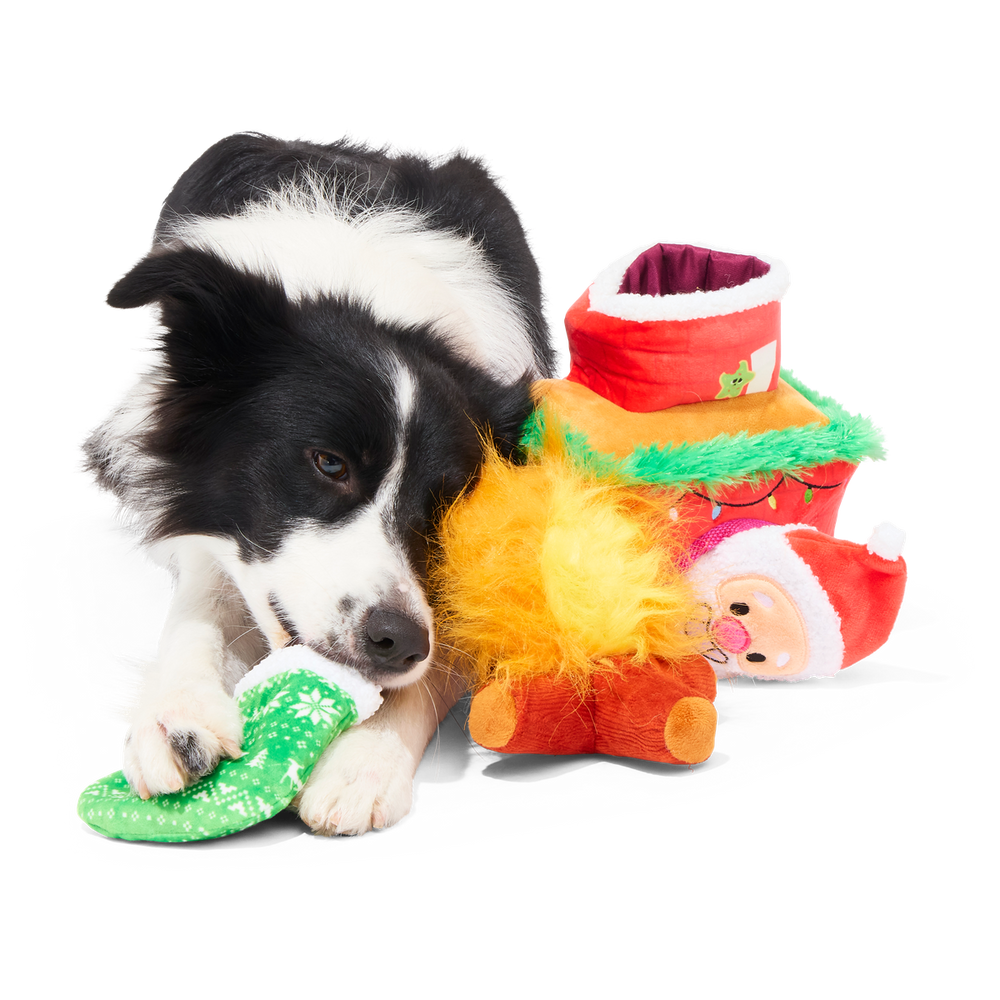 Mutts Be Santa Plush Extra-Large Enrichment + Multi-Part Dog Toy – BARK